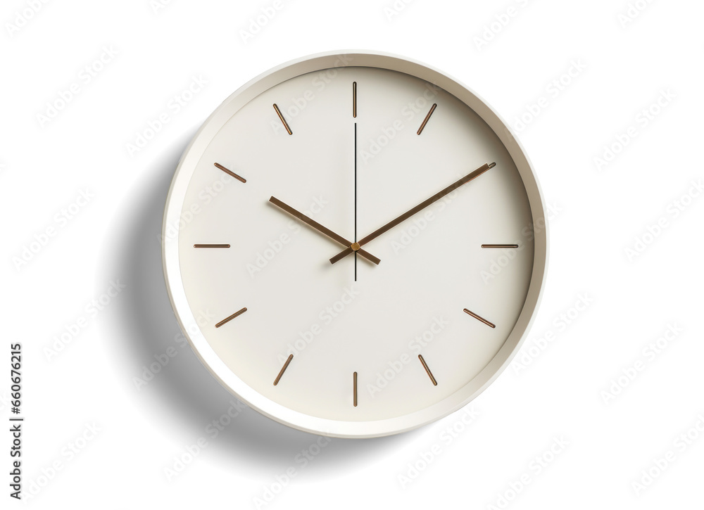 simple wall clock, png file of isolated cutout object with shadow on ...