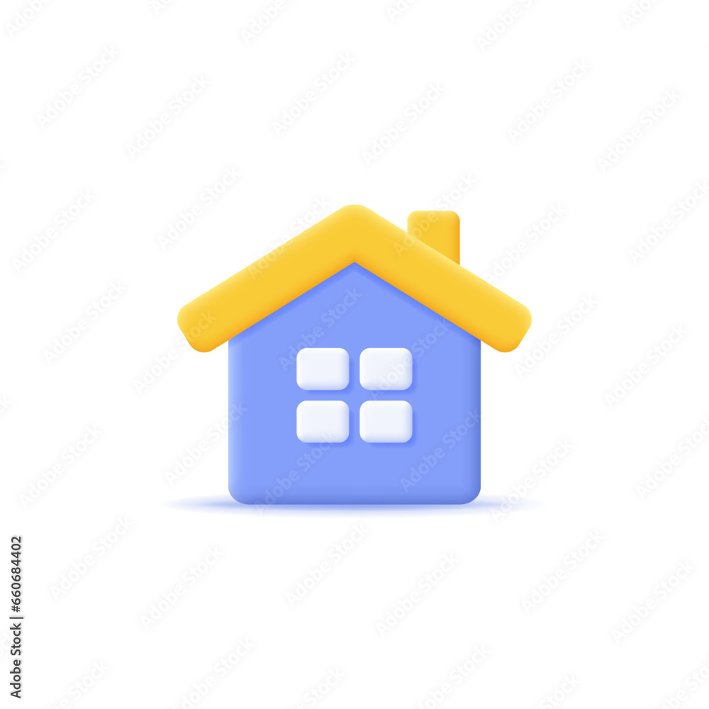 House symbol. 3d icon for house buying, real estate, mortgage, loan ...