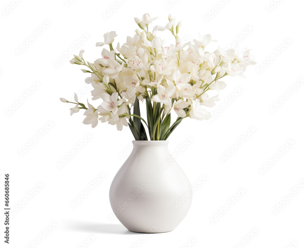 vase with beautiful white flowers, png file of isolated cutout object ...