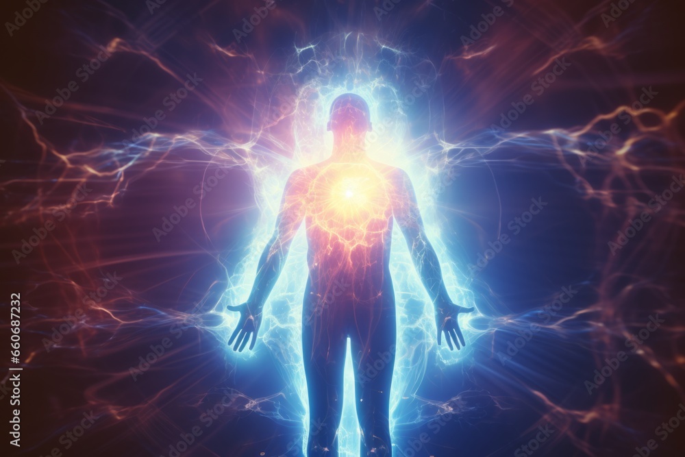 Human soul spirit levitation imagination higher intelligence silhouette ...