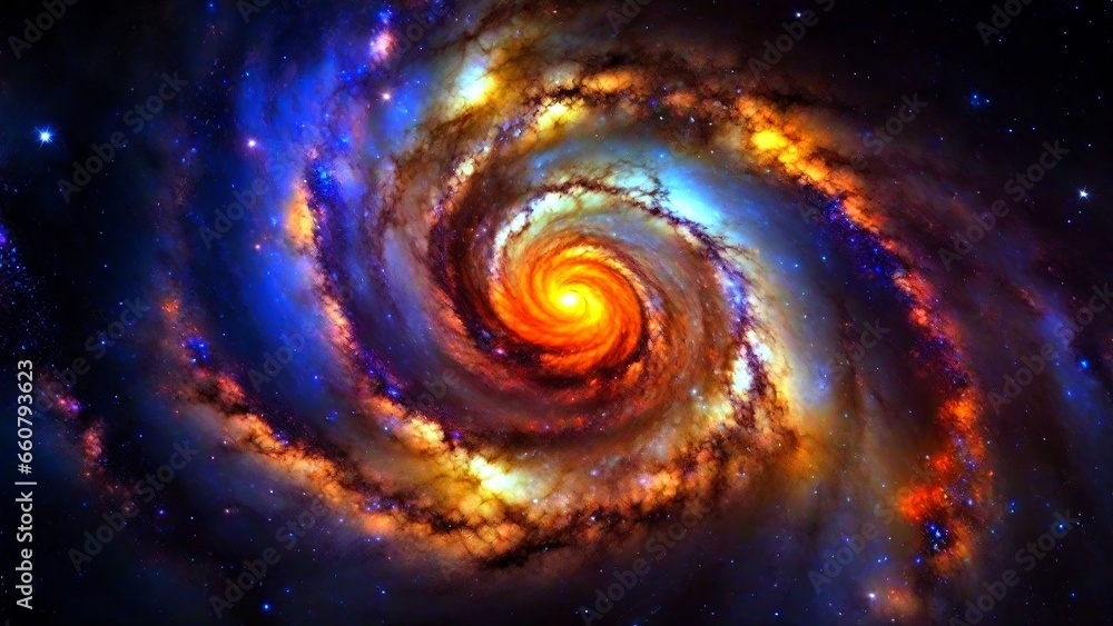 Dark Milky Way Galaxy. Spiral Galaxy. Concept art. Cosmic art. Galactic ...