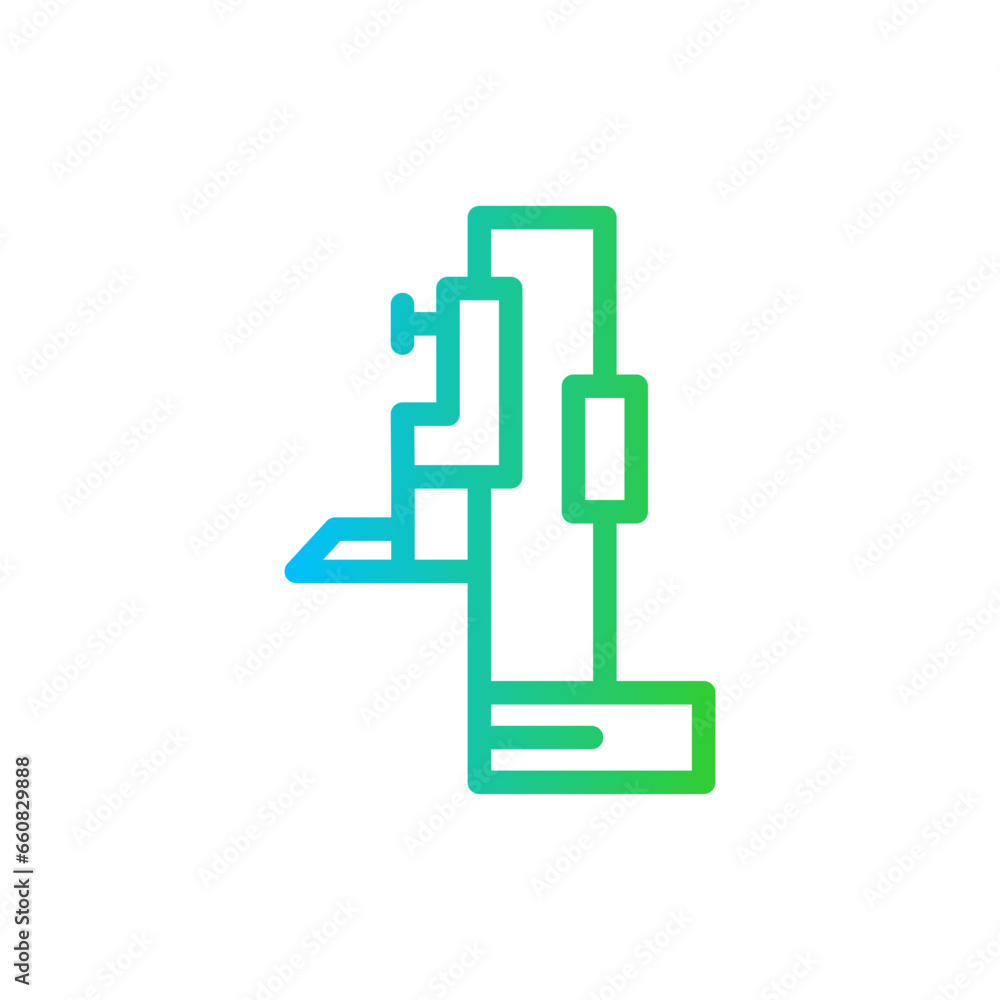 Stock-Vektorgrafik „Height gauge measurement icon with black outline ...