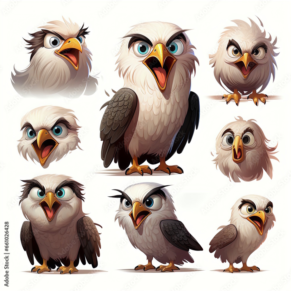 Happy Hawk Cartoon - Professional Design Stock Illustration | Adobe Stock