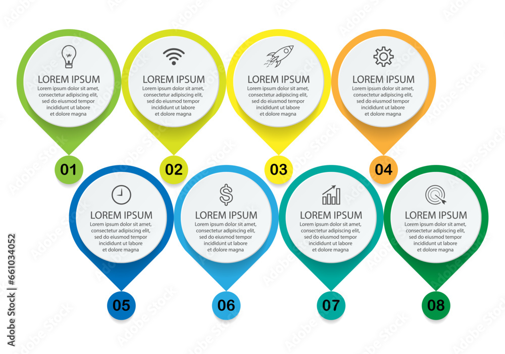 infographic template design, minimalist concept, interconnected circles ...