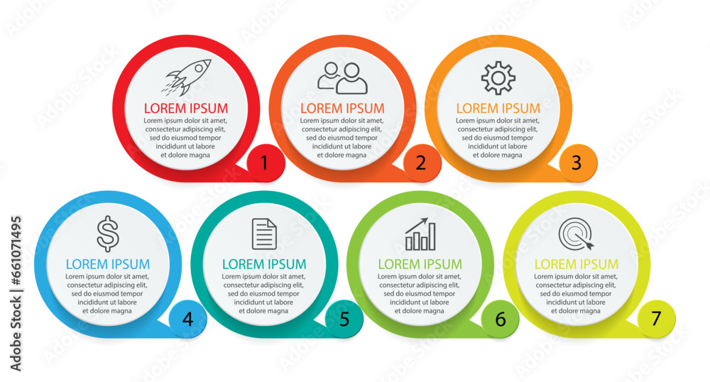 infographic template design, minimalist concept, interconnected circles ...