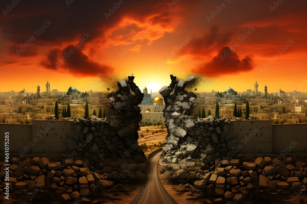 Concept of Israeli and Hamas military crisis, conflict between Israel ...