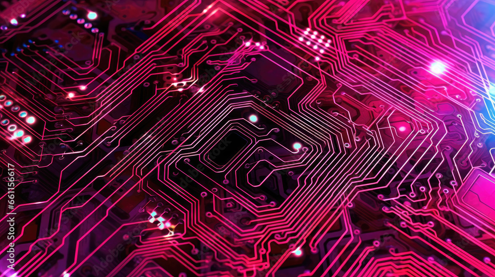A futuristic circuit board with Raspberry Pi style components against a ...