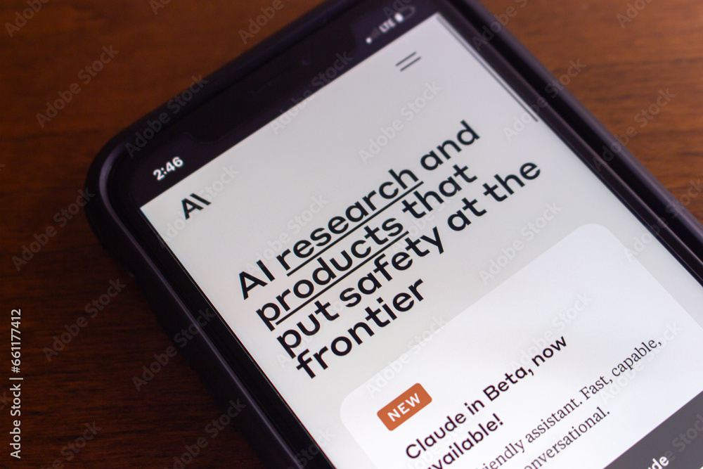 Vancouver, CANADA - Oct 6 2023 : Anthropic website seen in iPhone ...