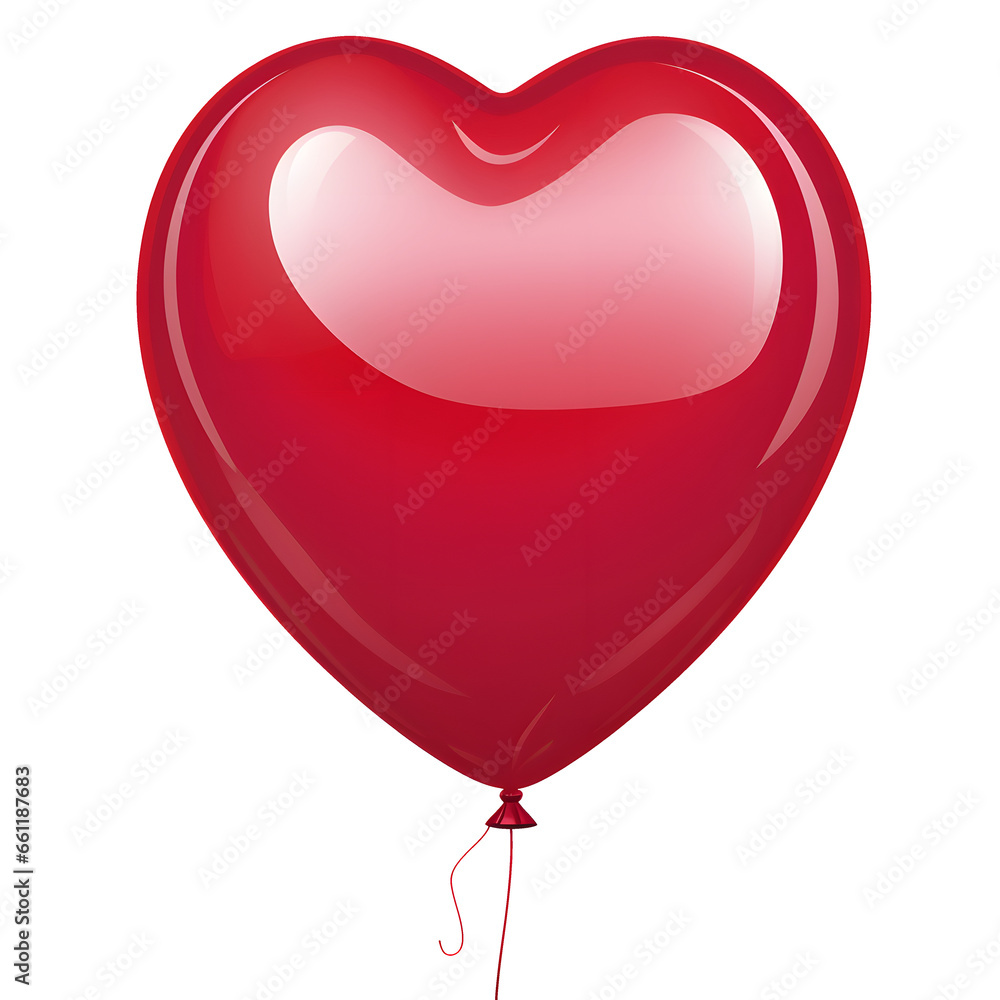 cartoon clipart of a single balloon in the color Ruby, birthday clipart ...