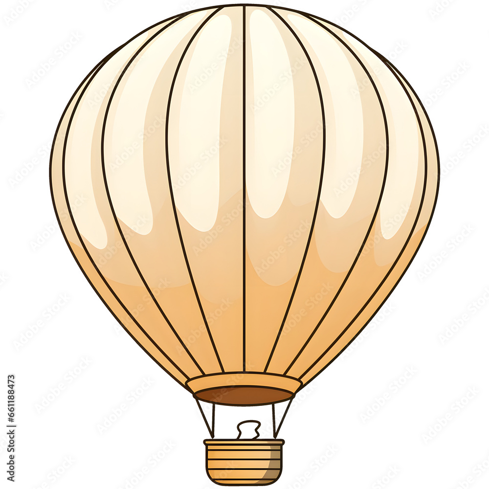 Illustration Stock cartoon clipart of a hot air balloon in the color ...