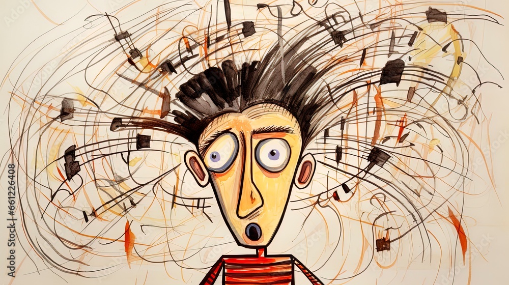 Thoughtful stressed young child with ADHD (Attention deficit ...