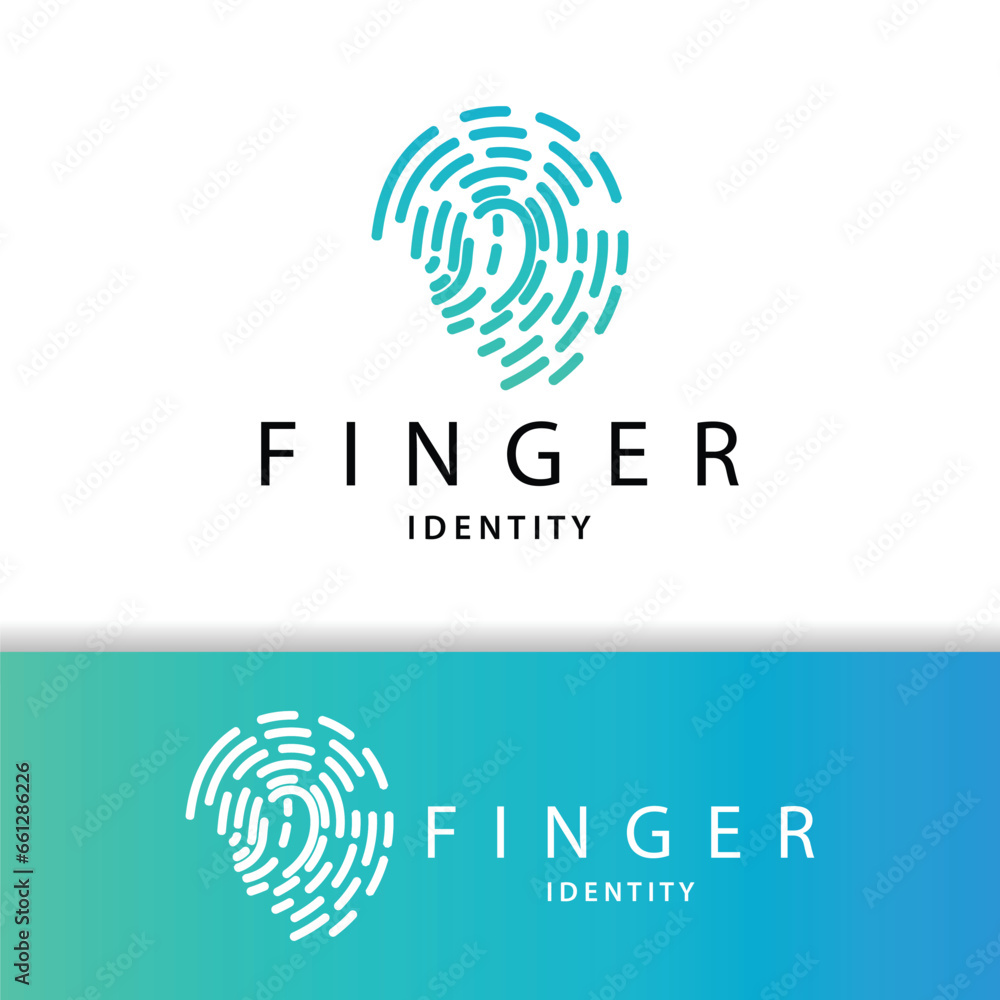 Premium Fingerprint Logo, Human Identity Design Simple Line Model ...