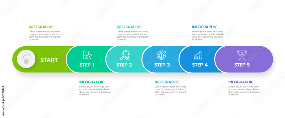 Infographic template for business. 6 Steps Modern Timeline diagram ...