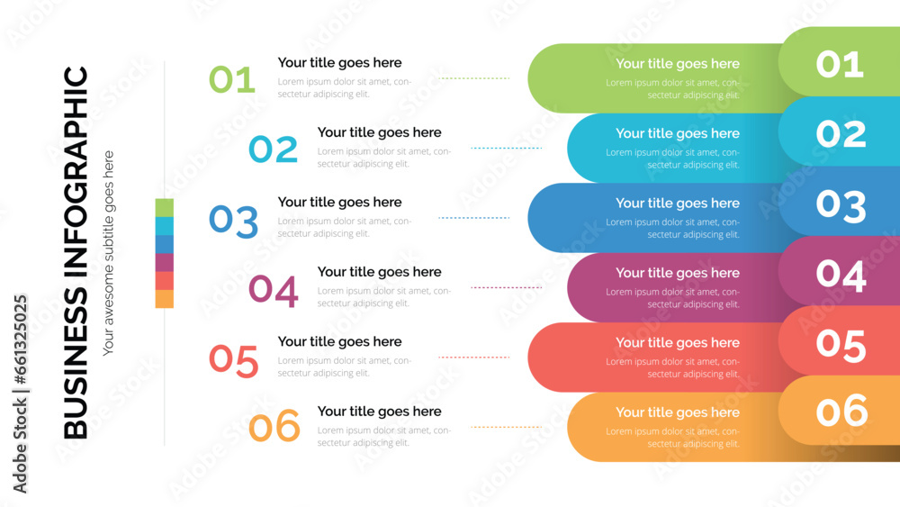 Business list infographic with six list. Suitable For Presentation ...