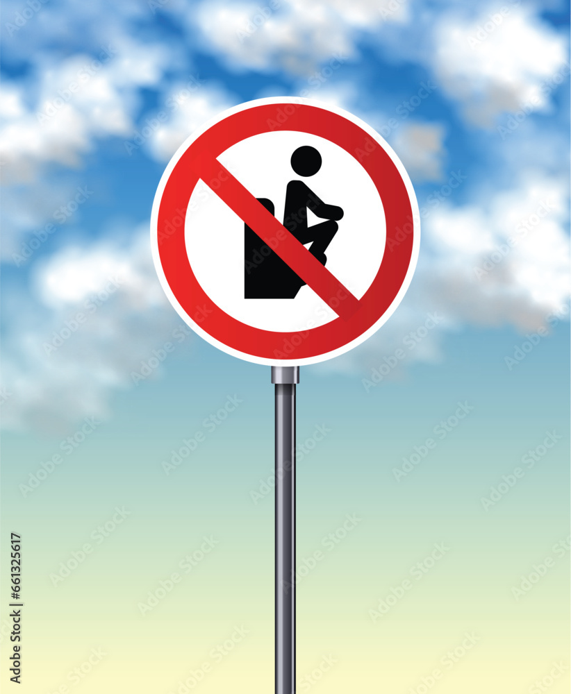 Do not sit on toilet sign vector Stock Vector | Adobe Stock