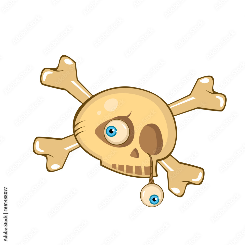 Vector cartoon sculpt with bones and eyes on white background. Great ...