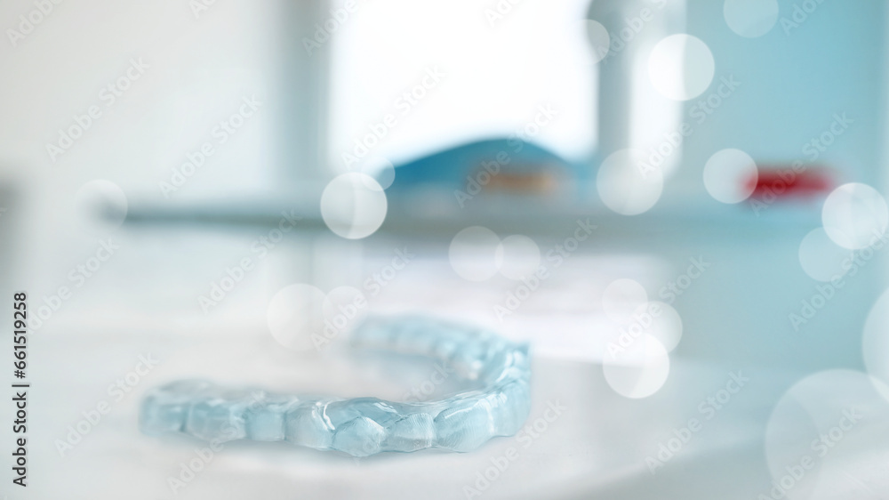 Dental splint made of 3D printed plastic for tooth correction or as a ...