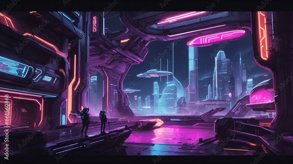 Explore a futuristic world filled with neon lights and advanced ...