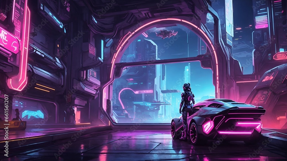 Explore a futuristic world filled with neon lights and advanced ...