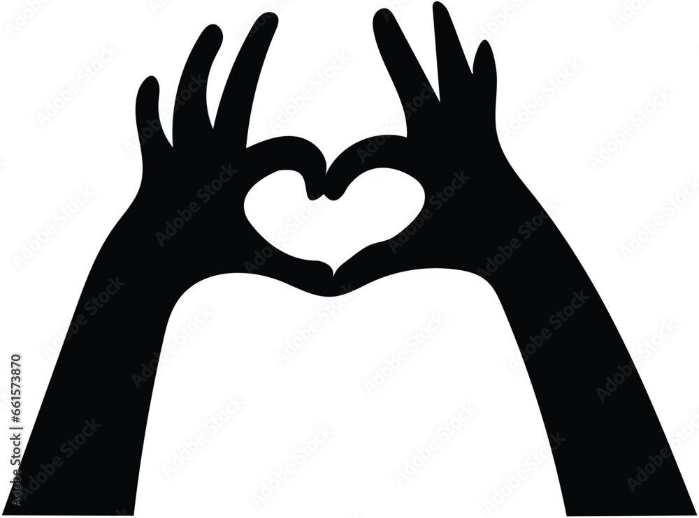 Heart shaped hands – Elegant Love Gesture Art Stock Vector | Adobe Stock