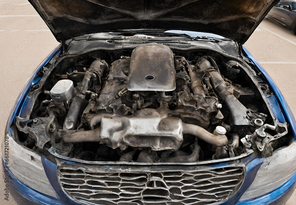 Faulty Car Engine, Broken Auto Motor Repair, Automotive Mechanical ...