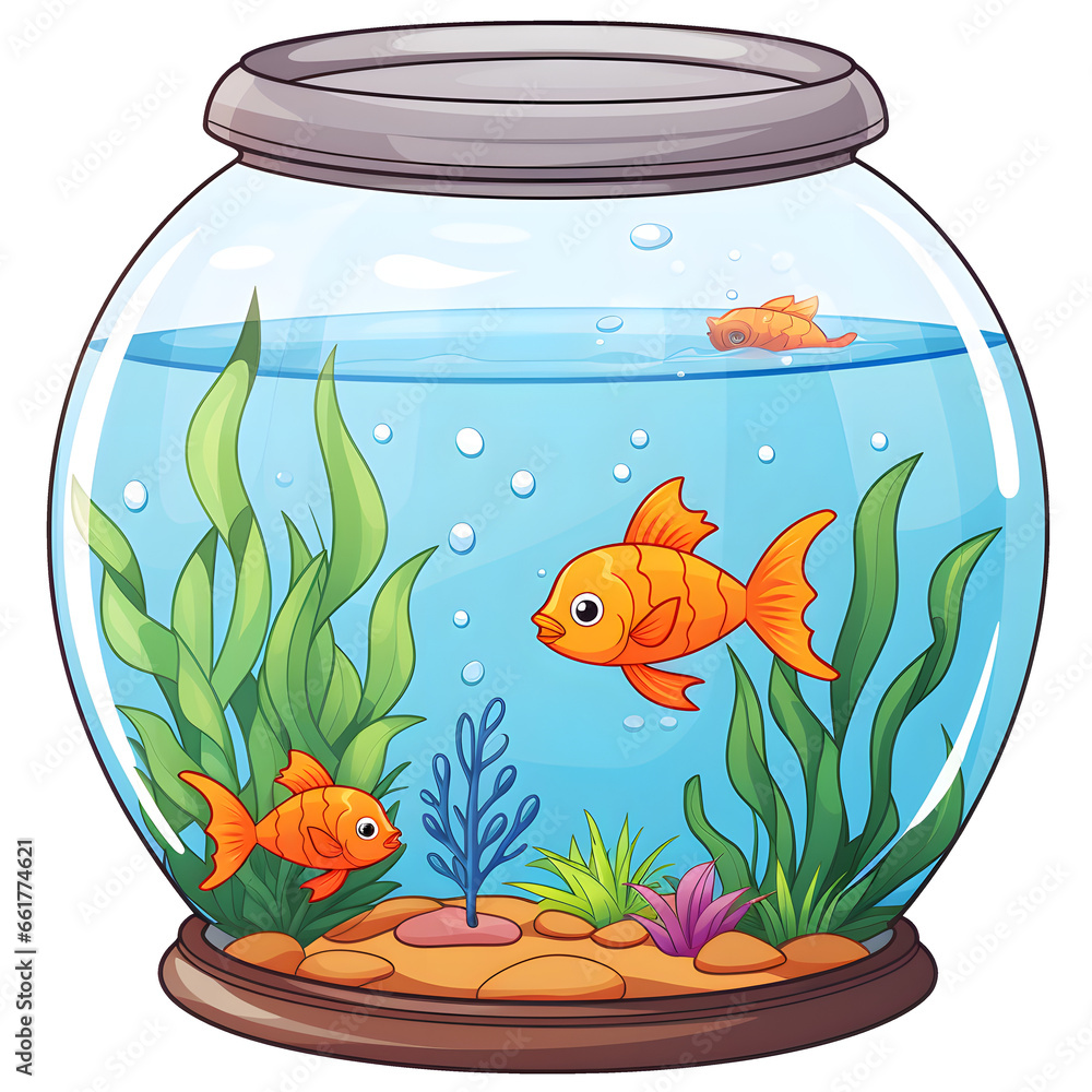 cartoon clipart of goldfish glass, animal clipart, transparent ...