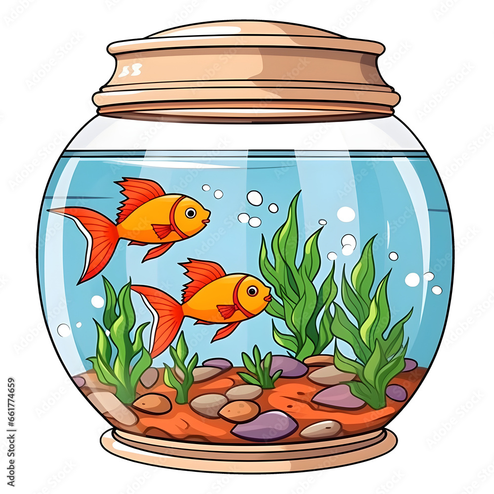 cartoon clipart of goldfish glass, animal clipart, transparent ...