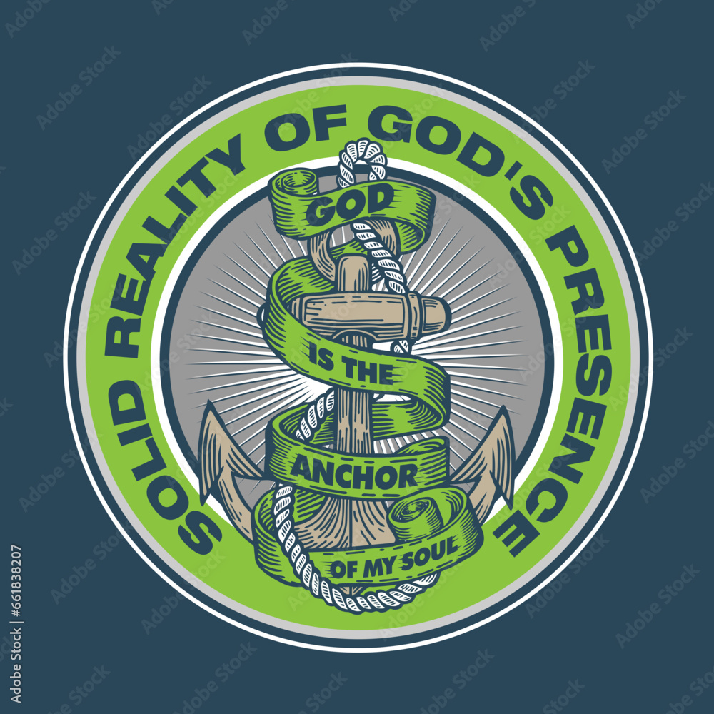 Hand Drawing Vector Illustration of Anchor with Typography Emblem Style ...
