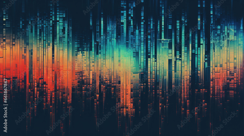 Colorful Retro VHS Scanlines Texture Meet Modern Glitches, TV Signal ...