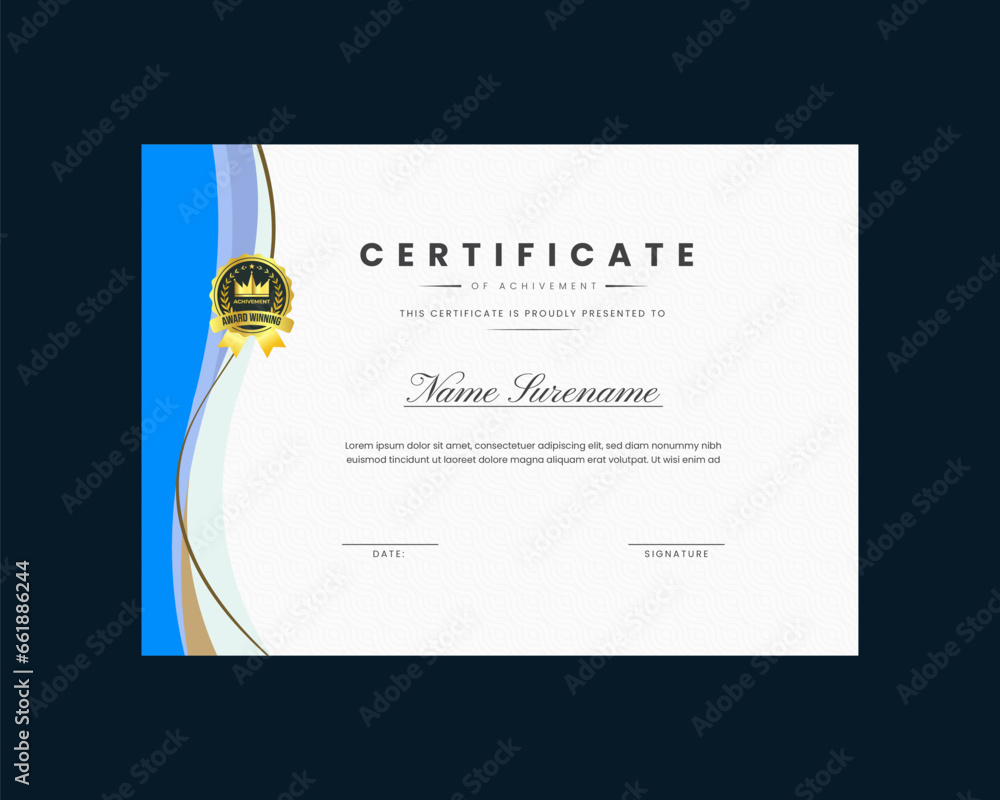 certificate design template, certificate of achievement Modern template ...