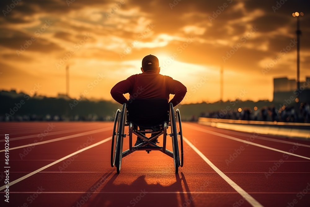 Disabled athlete at a sports competition in a wheelchair Stock Photo ...