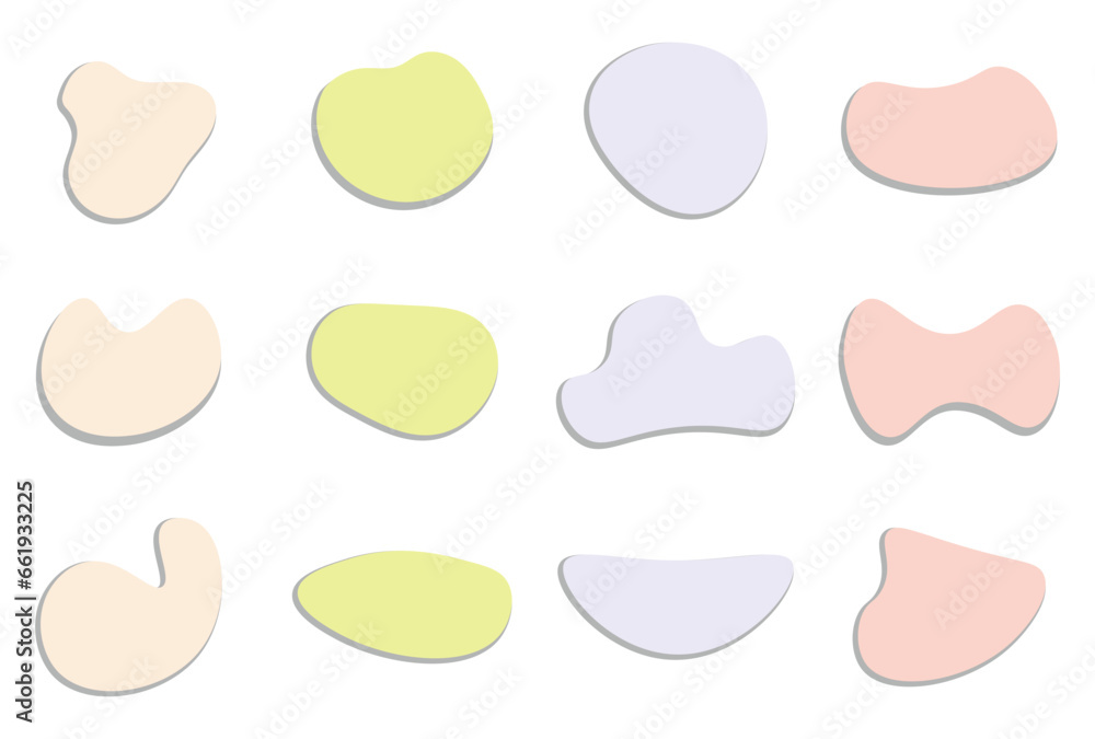 Pastel Fluid Blob Form. Organic Shape Set. Abstract Liquid Shape Vector ...