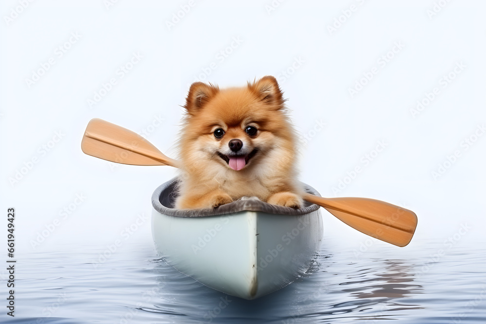 Pomeranian dog canoe background wallpapers pet canine adventure water ...