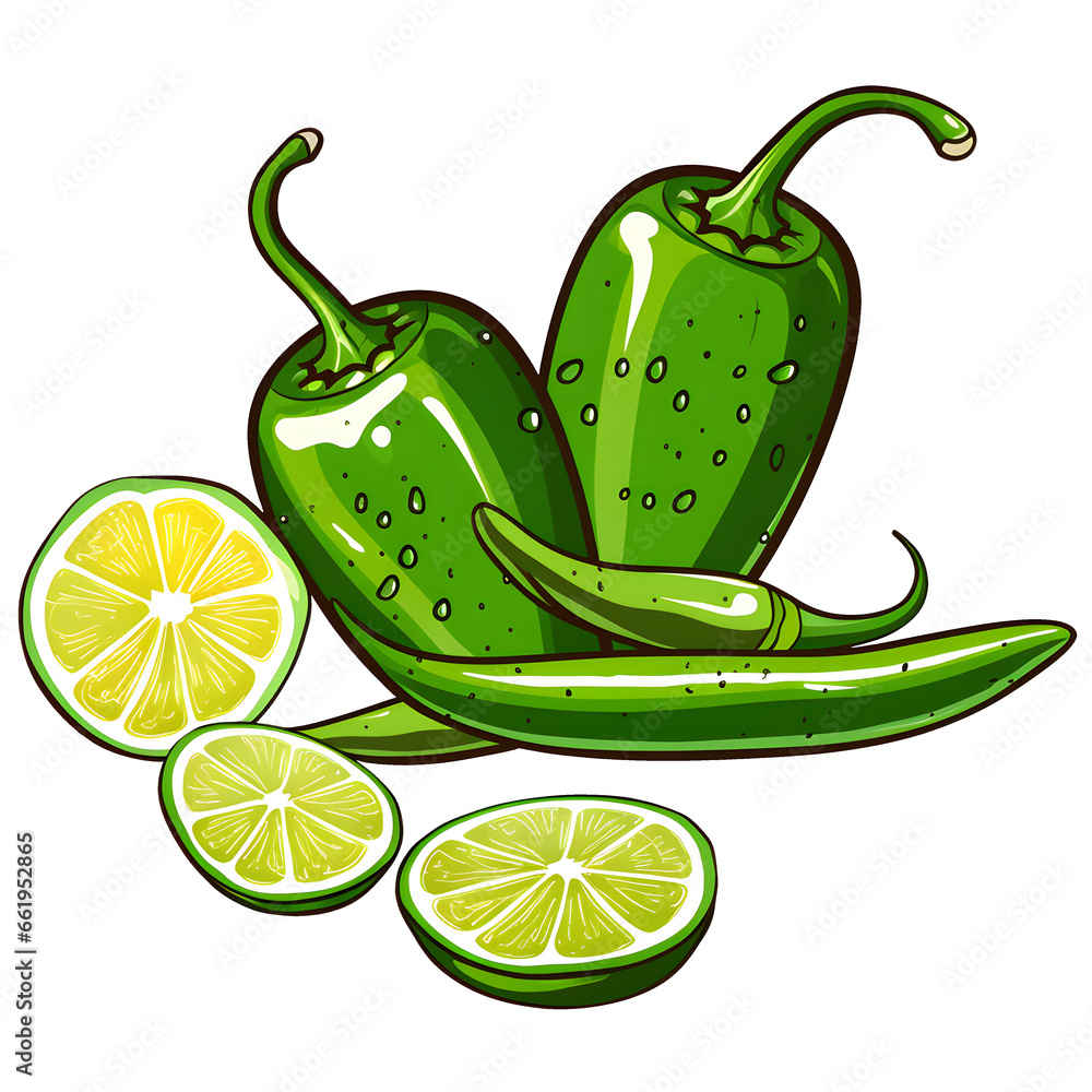 cartoon clipart of Jalapeño Peppers, food clipart, vegetables clipart ...