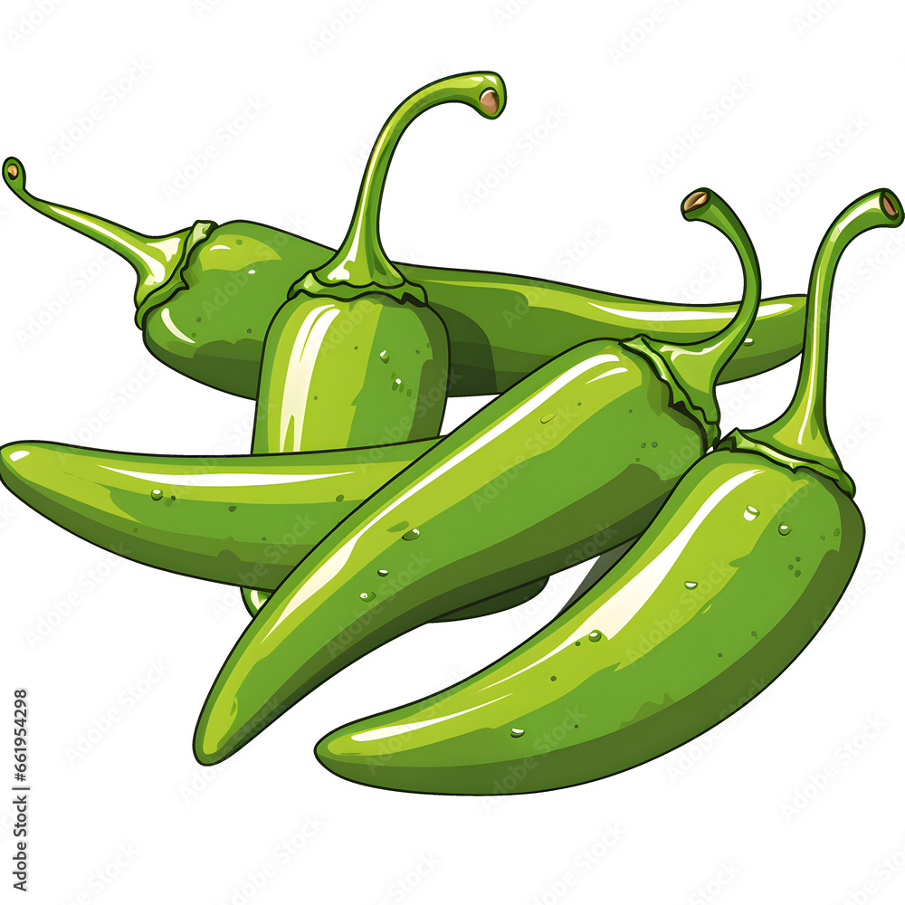 cartoon clipart of Serrano Peppers, food clipart, vegetables clipart ...