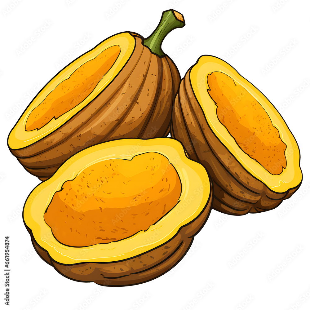 cartoon clipart of Acorn Squash, food clipart, vegetables clipart ...