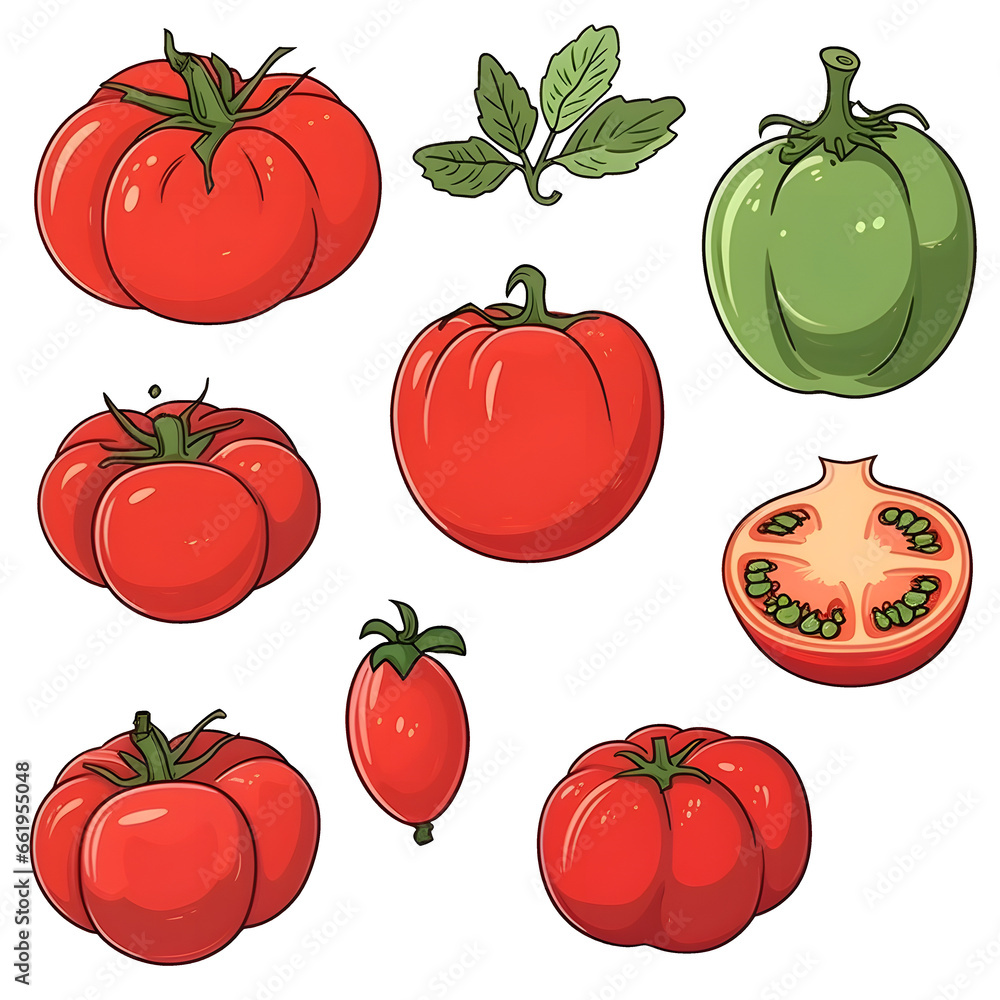 cartoon clipart of Tomatoes (Various Types), food clipart, vegetables ...