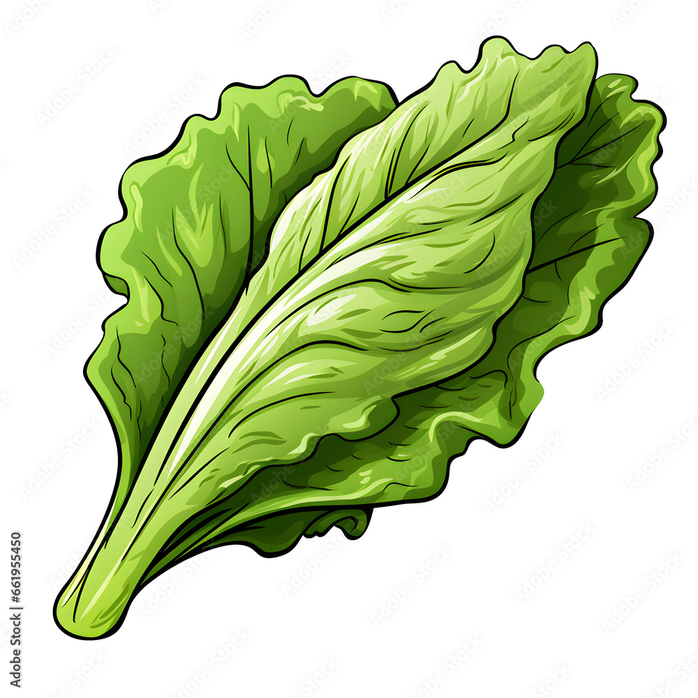 cartoon clipart of Romaine Lettuce, food clipart, vegetables clipart, transparent background ...