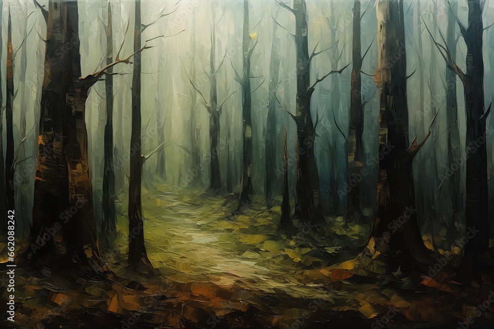 path forest trees leaves ambient album cover desolate treacherous road ...