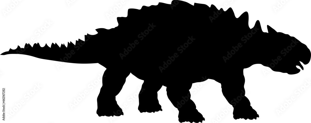 Silvisaurus Dinosaur Silhouette vector Types of dinosaurs breeds Stock ...
