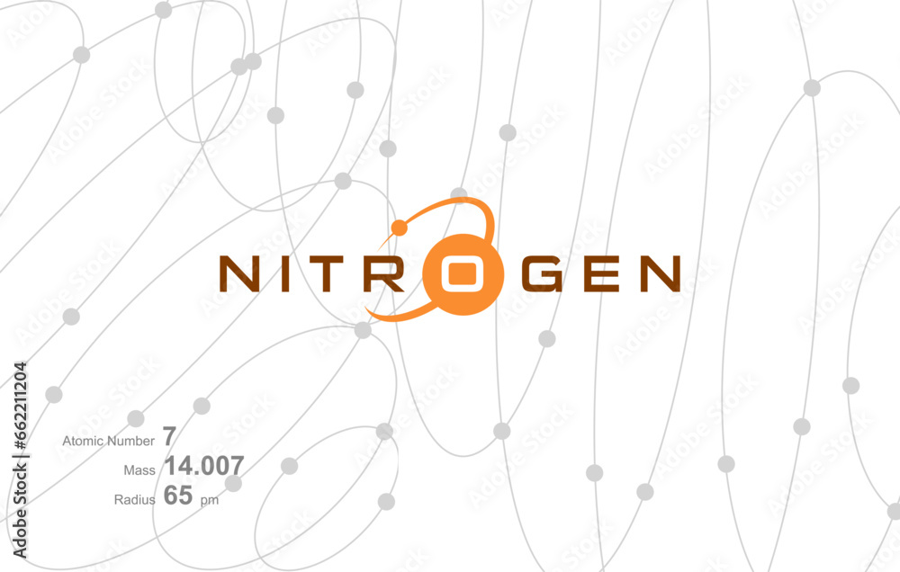 Modern logo design for the word "Nitrogen" which belongs to atoms in ...