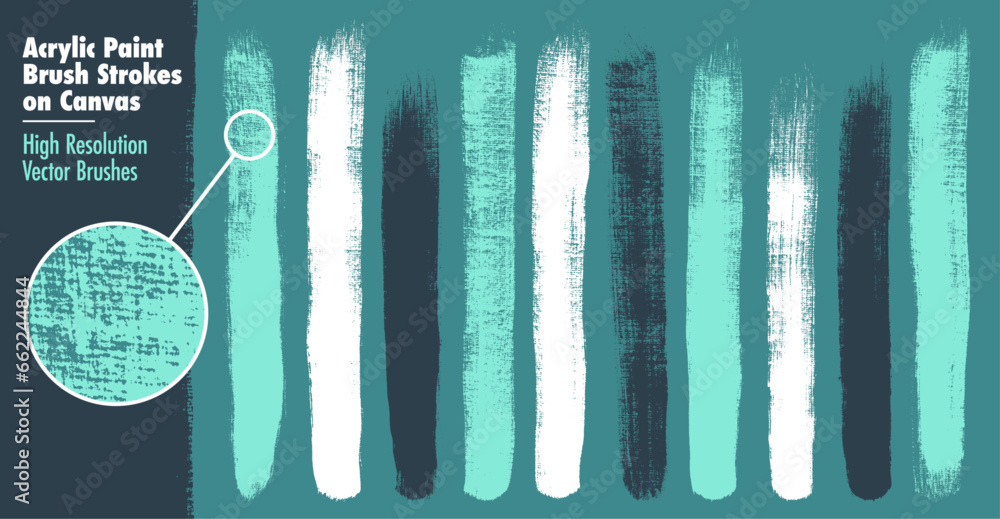 Brush Stroke Textures with Canvas Texture. Created from scans of ...