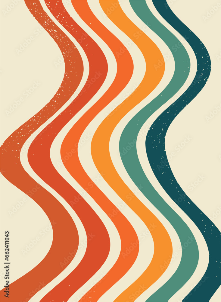 vintage groovy wallpaper, print, background for posters, cards, banners ...