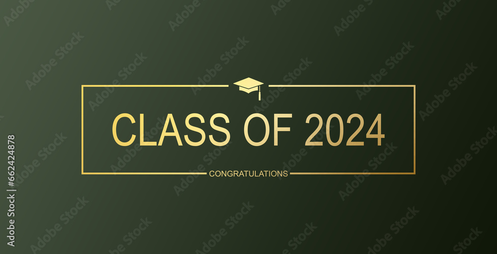 Hand drawn text illustration for class of 2024 graduation, class of ...