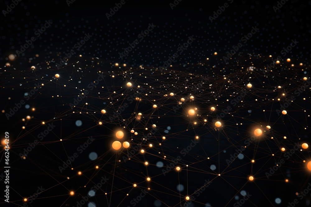 Abstract technology background with connecting dots and lines. Connection structure. 3d ...