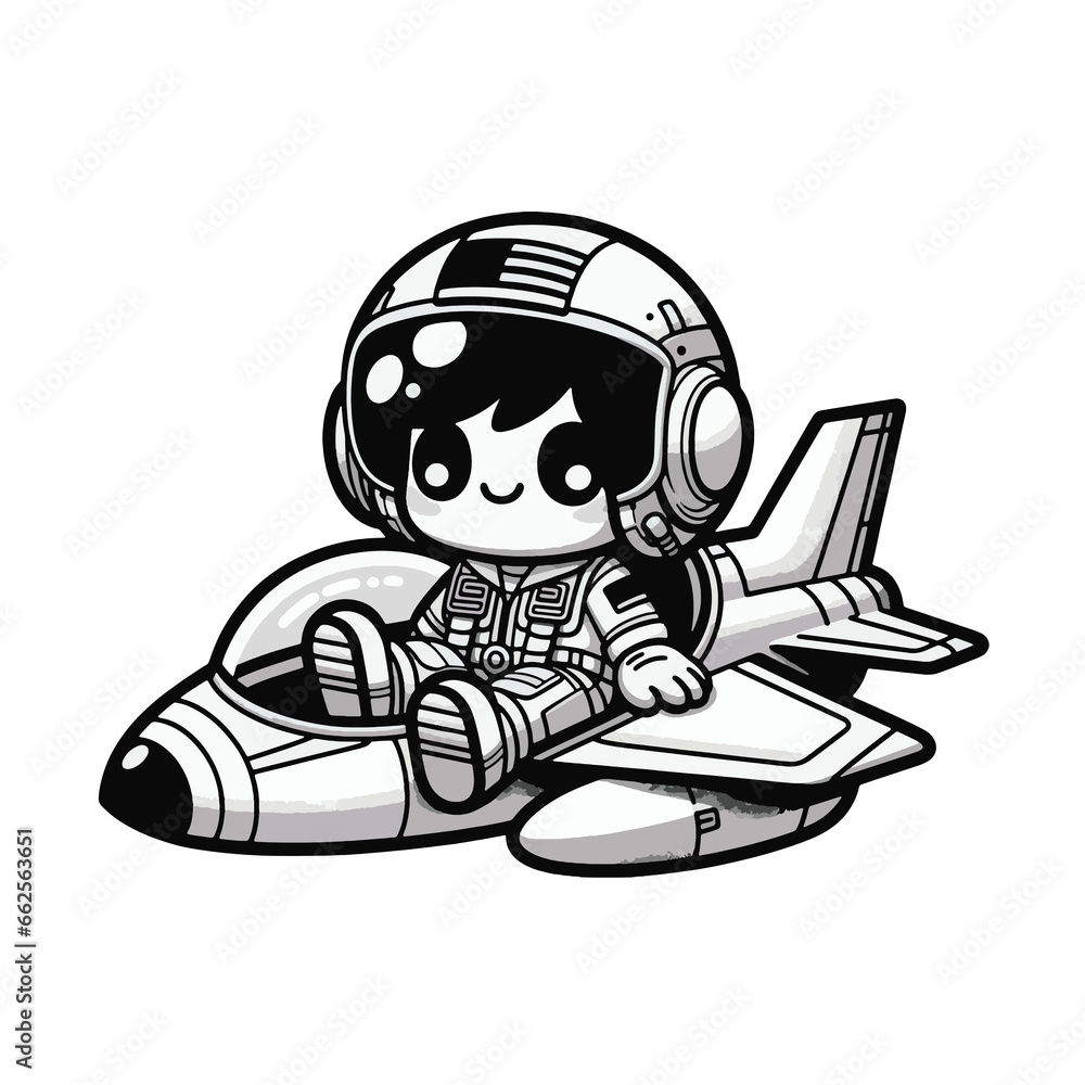 Ilustración de Stock Illustration of a single cute, cartoonish fighter ...