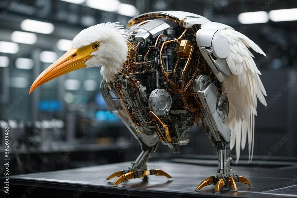 "Robotic Crane Birds: A Sci-Fi Masterpiece in 3D image". Dive into the ...