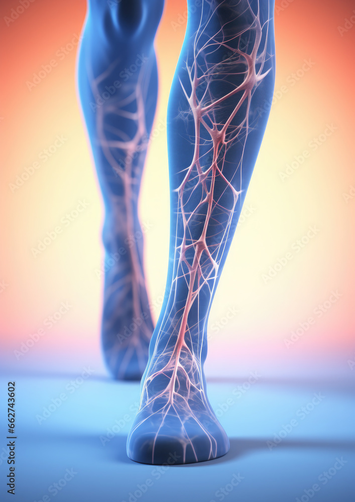 human legs with varicose veins, diseased vessels, phlebology, pathology ...
