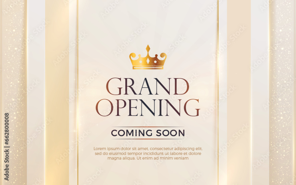 Grand opening luxury invitation design template with glitter light ...