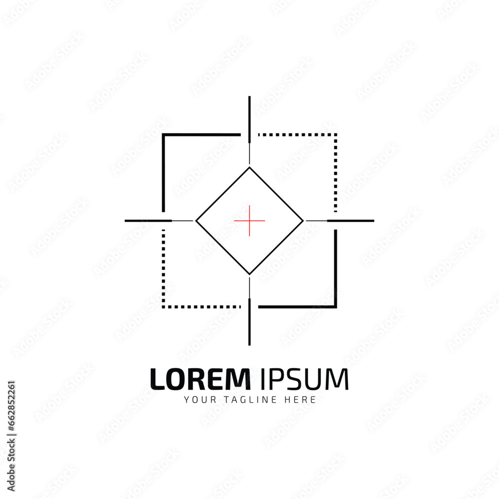 Iconic Target Silhouette Crosshair Vector Illustration for Exact Aim ...